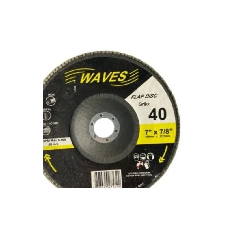 Disco de Lixar Flap 7" Grão 40 - Waves | Compensa Mais