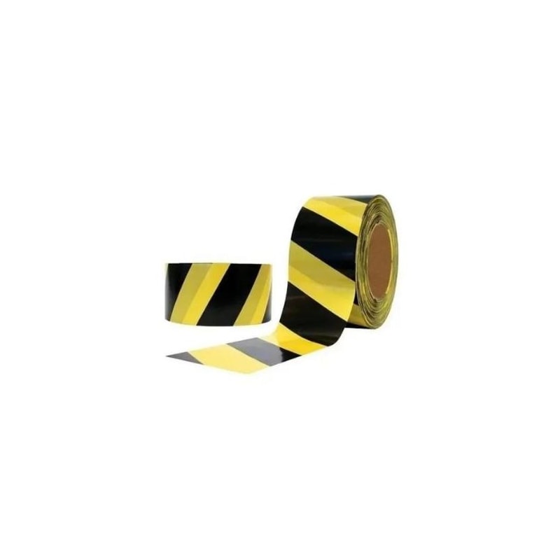 Fita de Demarcação de Área 70mm x 200m Zebrada Amarelo com Preto ...