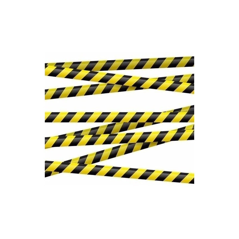 Fita de Demarcação de Área 70mm x 200m Zebrada Amarelo com Preto ...