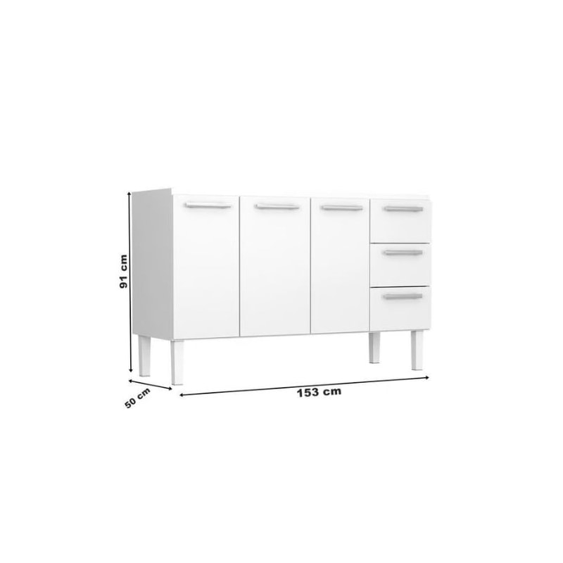 Gabinete de Aço para Pia 150cm Vênus Flat 3G Branco - Cozimax ...