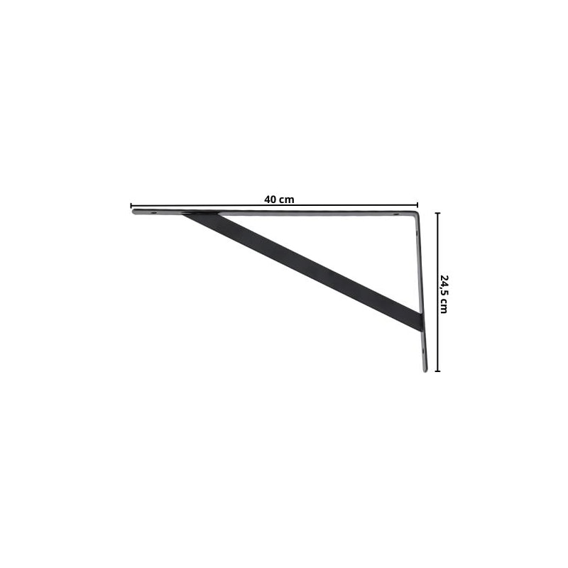 Mão Francesa Pesada 40cm Preta - BRASFORMA | Compensa Mais