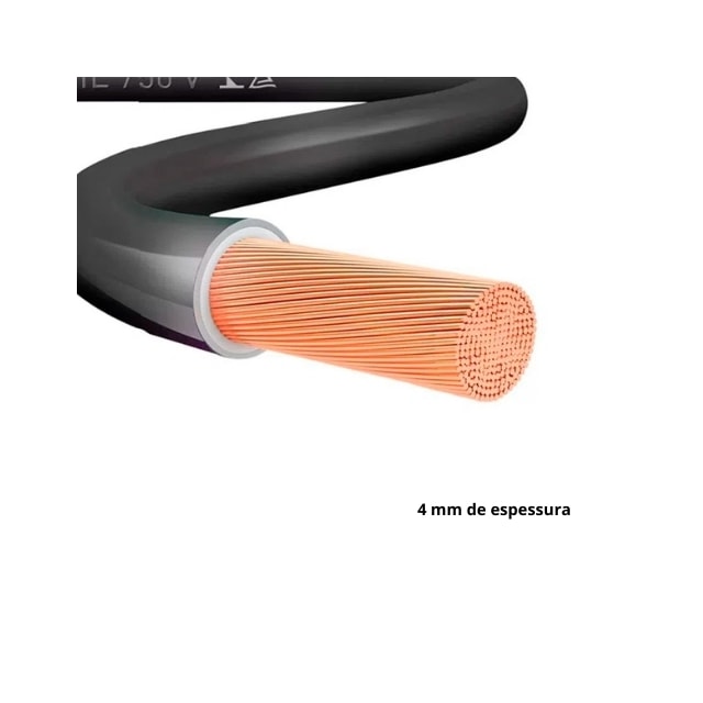 Metro De Cabo Flex vel 4mm Preto 450 750V Copperline Compensa Mais Metro De Cabo Flex vel 4mm Preto 450 750V Copperline Compensa Mais