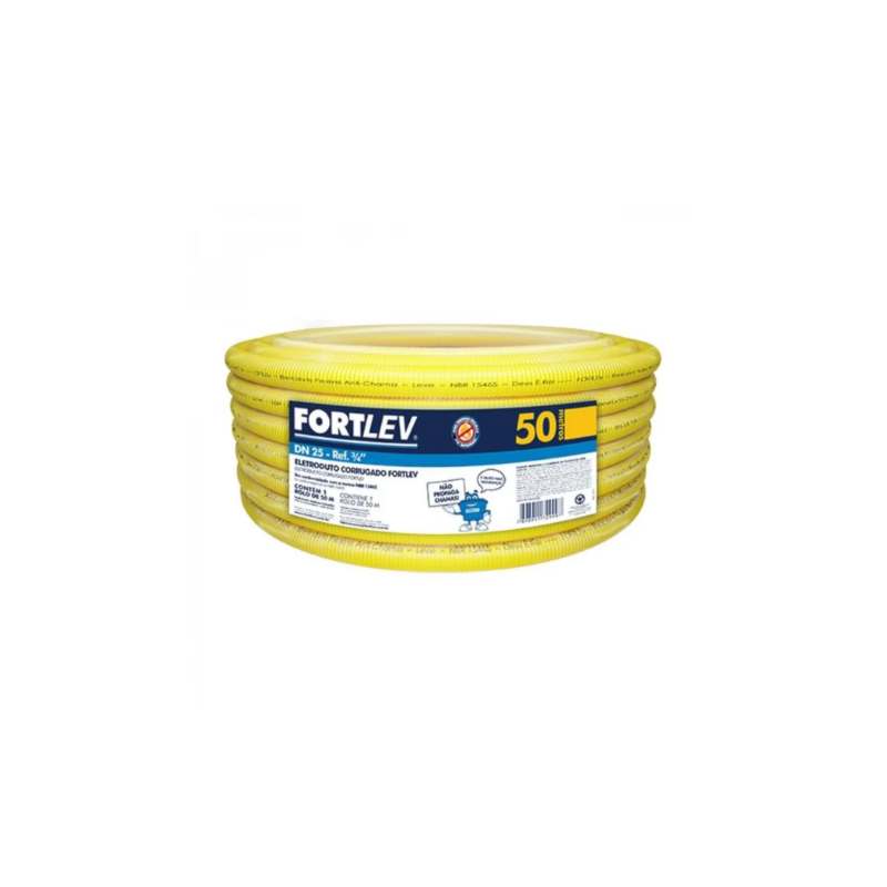 Metro de Eletroduto Corrugado 25mm Amarelo - FORTLEV | Compensa Mais