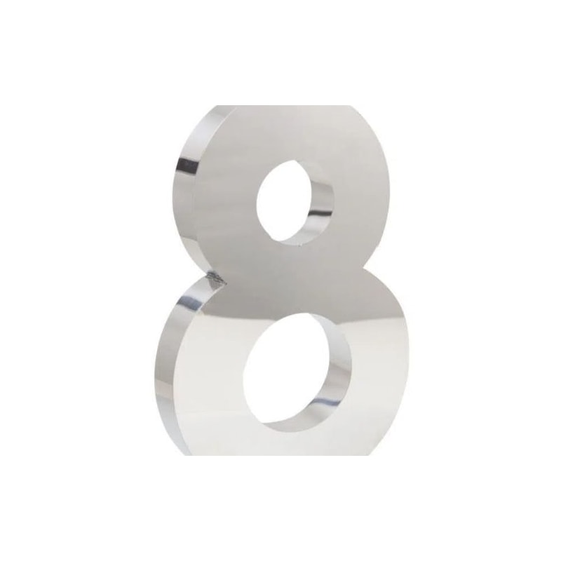 Número 8 (oito) em Aço Inox 15cm - UNIÃO INOX | Compensa Mais