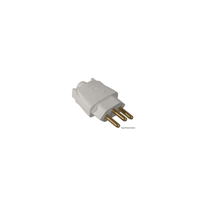 Plug Macho 2P+T 10A Branco - MECTRONIC | Compensa Mais