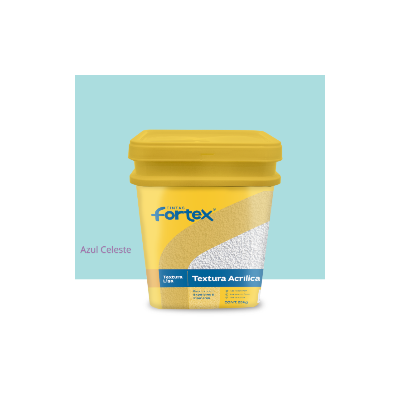 Textura Acrílica Lisa Azul Celeste 25kg - Fortex | Compensa Mais