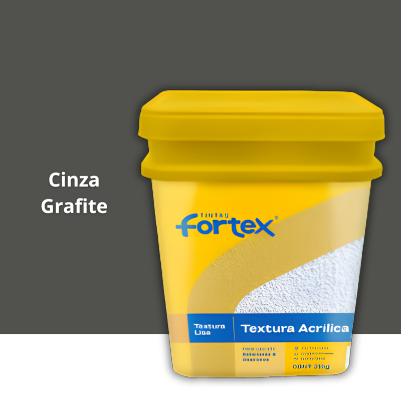 Textura Acrilica Lisa Cinza Grafite 25Kg - FORTEX | Compensa Mais