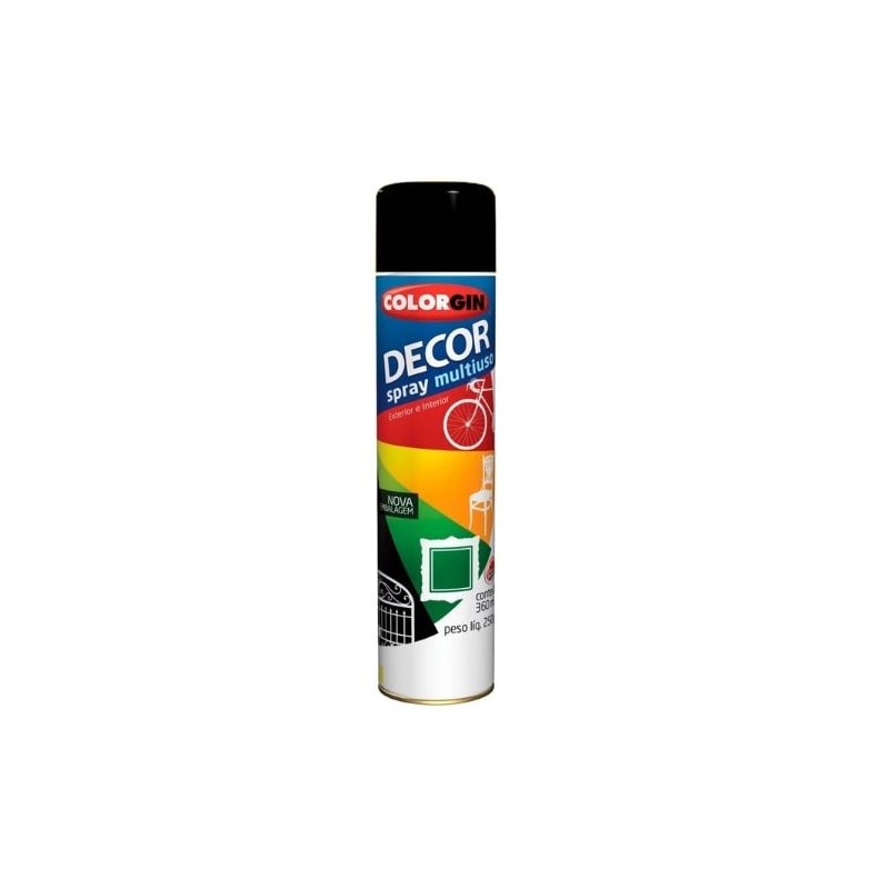 Tinta Spray Decor Preto Fosco 360ml - Colorgin | Compensa Mais